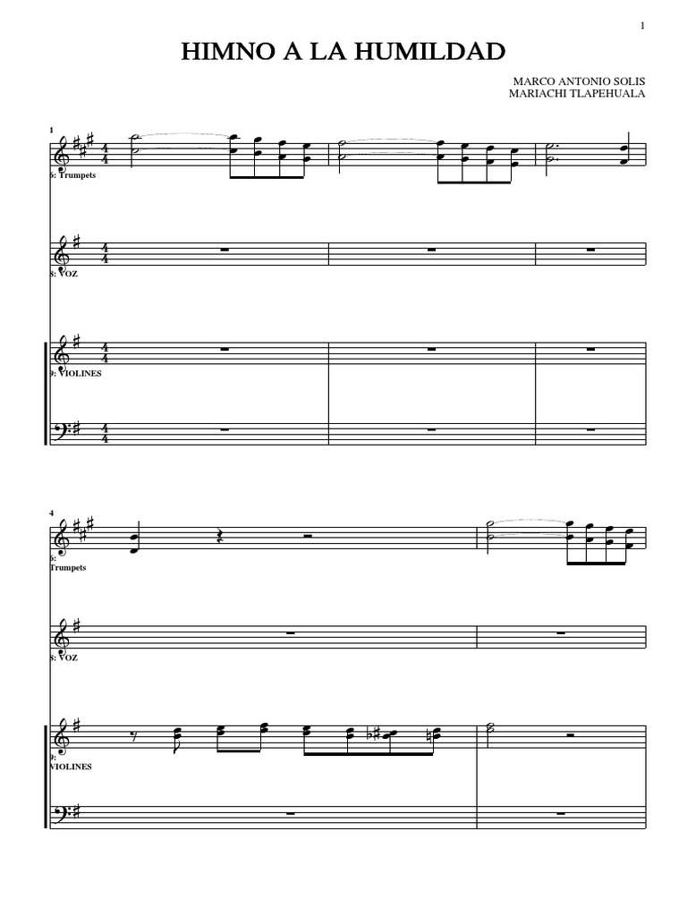 Himno a la Humildad - Partitura y Letra | PDF | Entretenimiento (general)