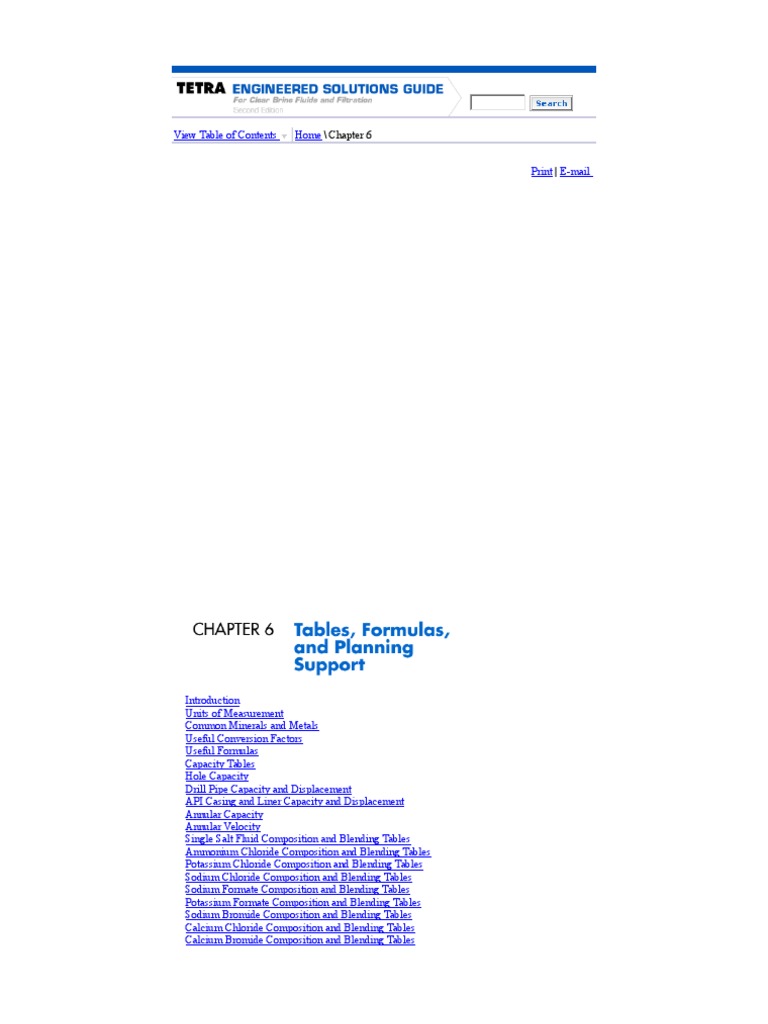 Formate Brine Table | PDF | Chloride | Sodium Chloride