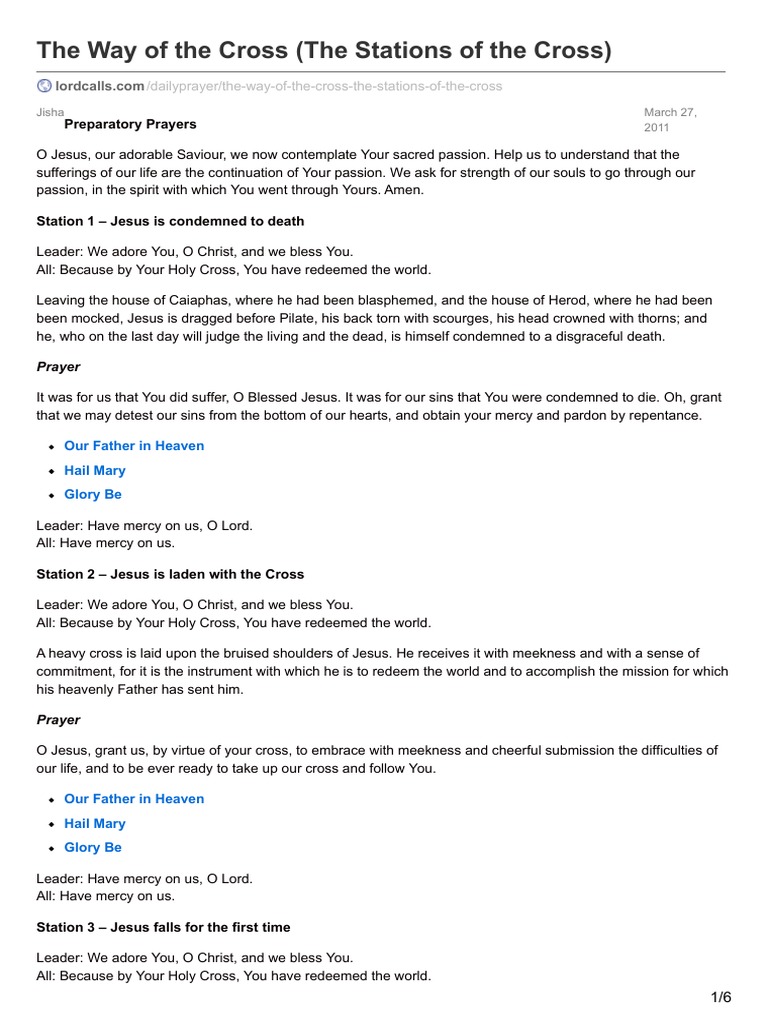 The Way of The Cross The Stations of The Cross | PDF | Mercy | God The ...