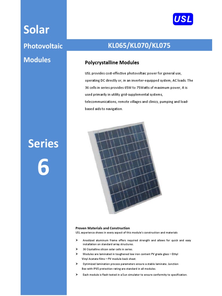 75W PV Panel | PDF | Photovoltaics | Solar Panel