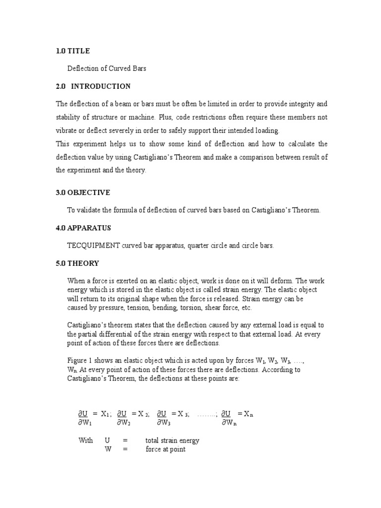 Deflection of Curved Bars | PDF | Beam (Structure) | Elasticity (Physics)