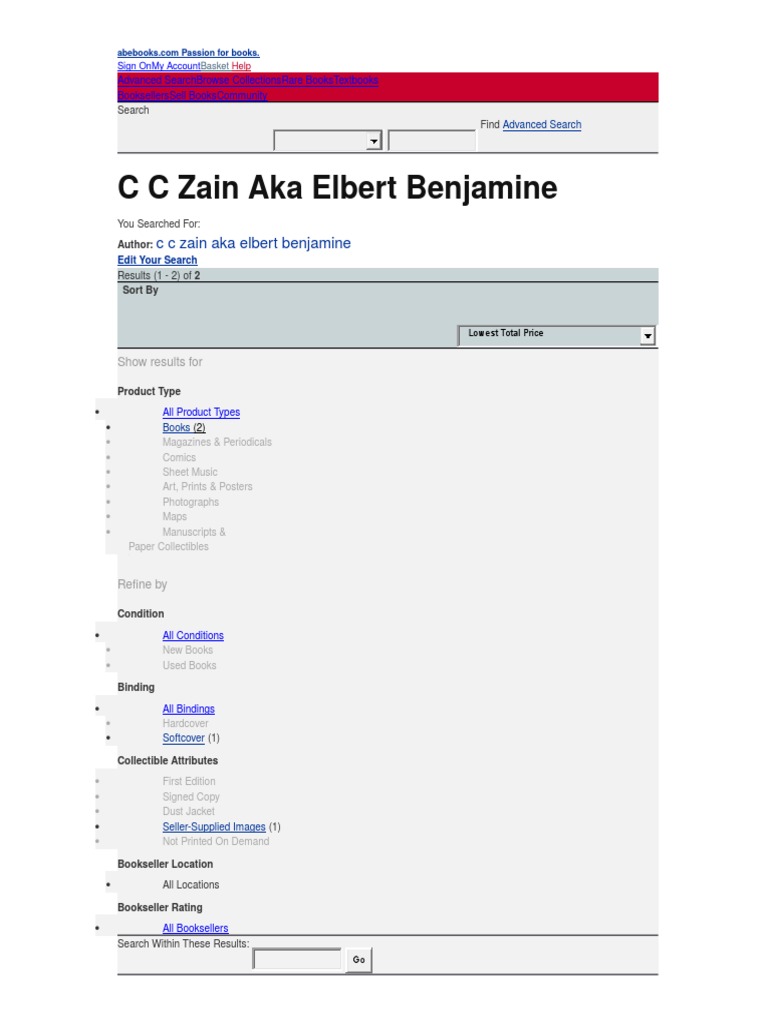 C C Zain Aka Elbert Benjamine | PDF | Books