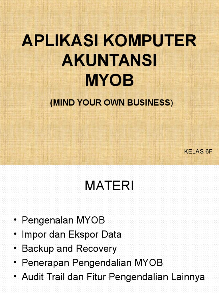 MYOB | PDF