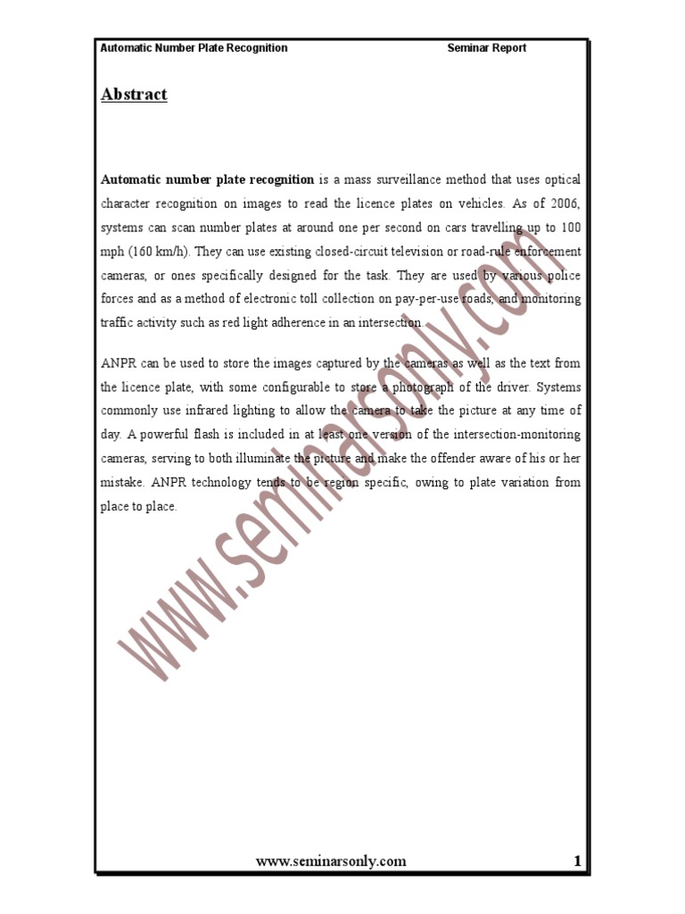 Automatic Number Plate Recognition | PDF | Computing | Computing And ...