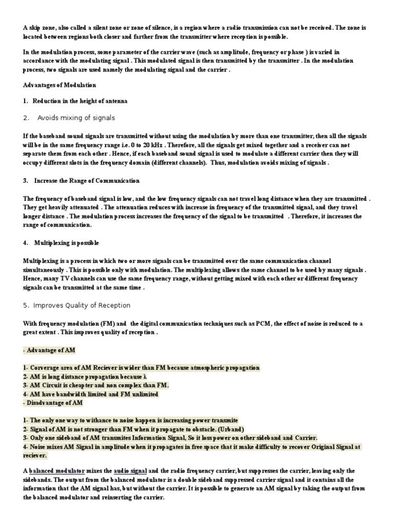 Analog and Digital Communication Notes | PDF | Frequency Modulation ...