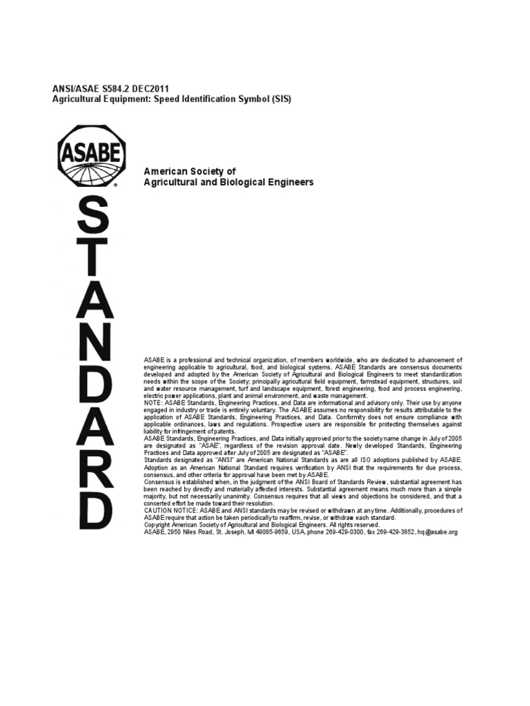 Ansi Asabe s574 Aug2000 (r2005) | PDF | Standardization | Vehicles