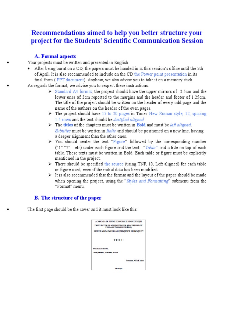 Recommendations Aimed To Help You Better Structure Your Project For The ...