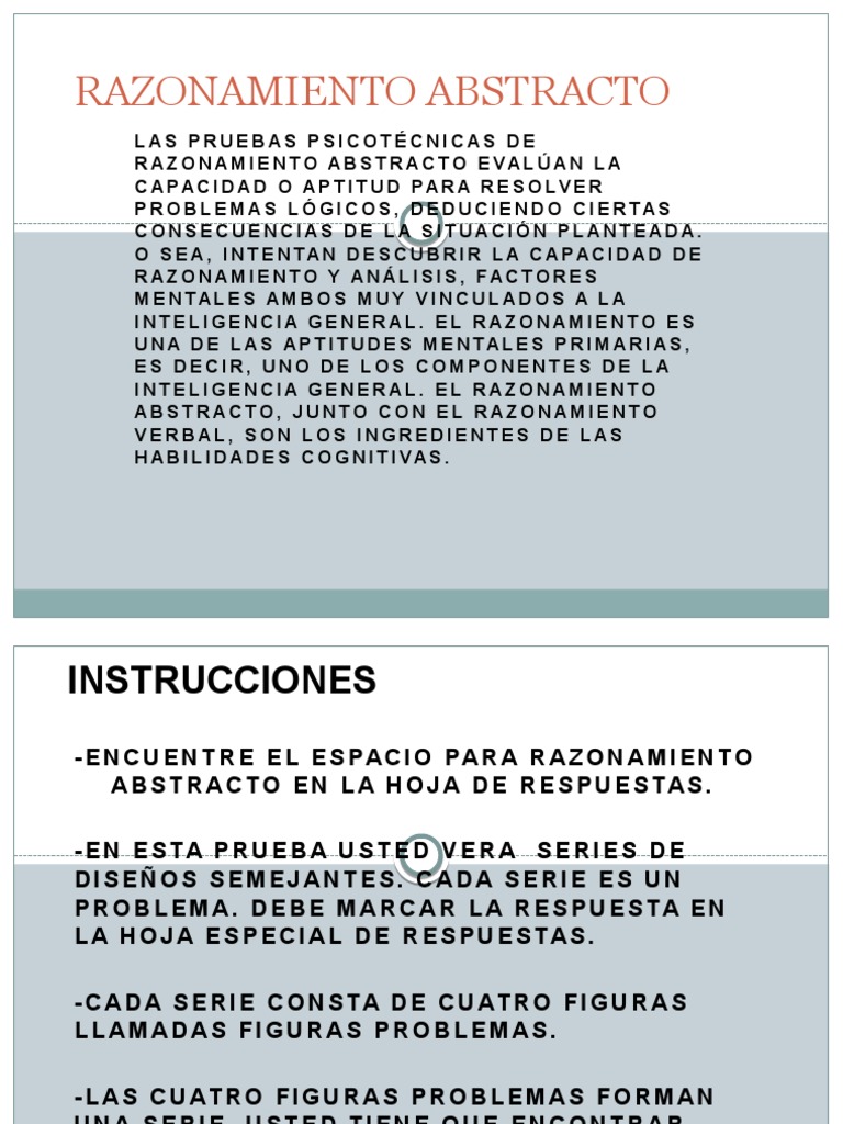 Razonamiento Abstracto | PDF