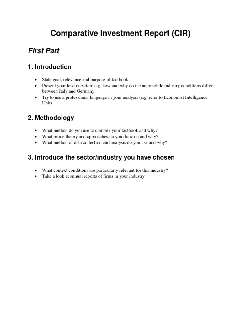 Basic CIR Structure Template PDF | PDF | Economic Growth | Economics