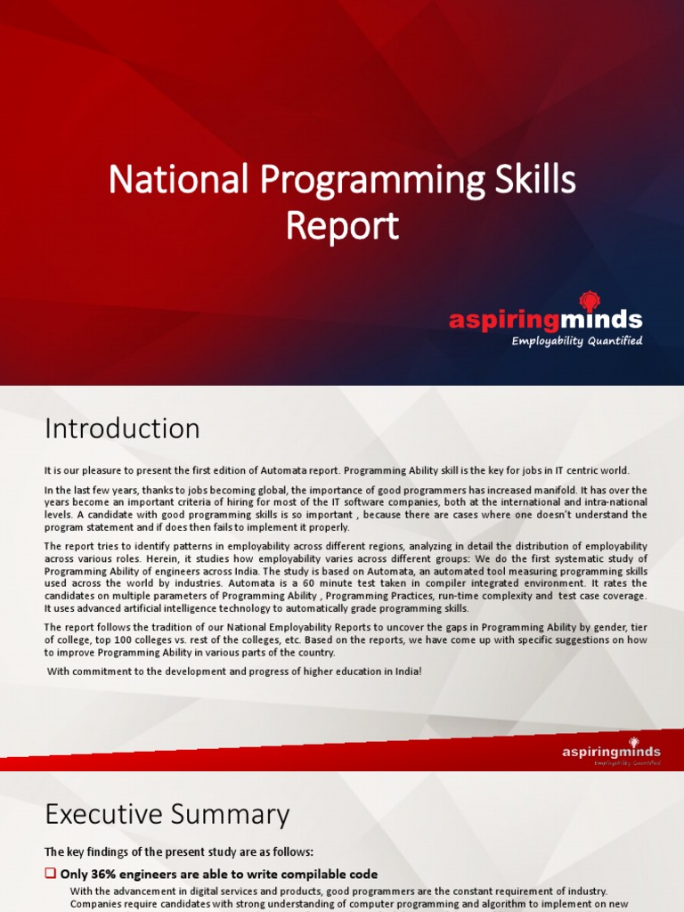 National Programming Skills Report - Engineers 2017 - Report Brief ...