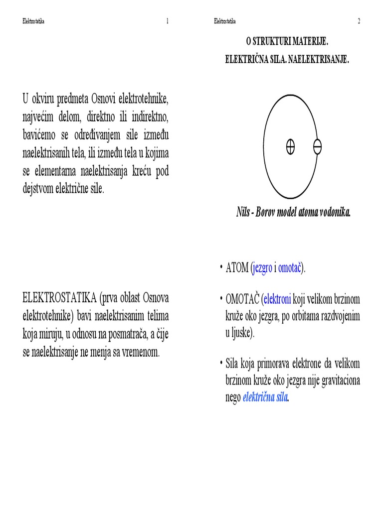 Predavanja Elektrostatika | PDF