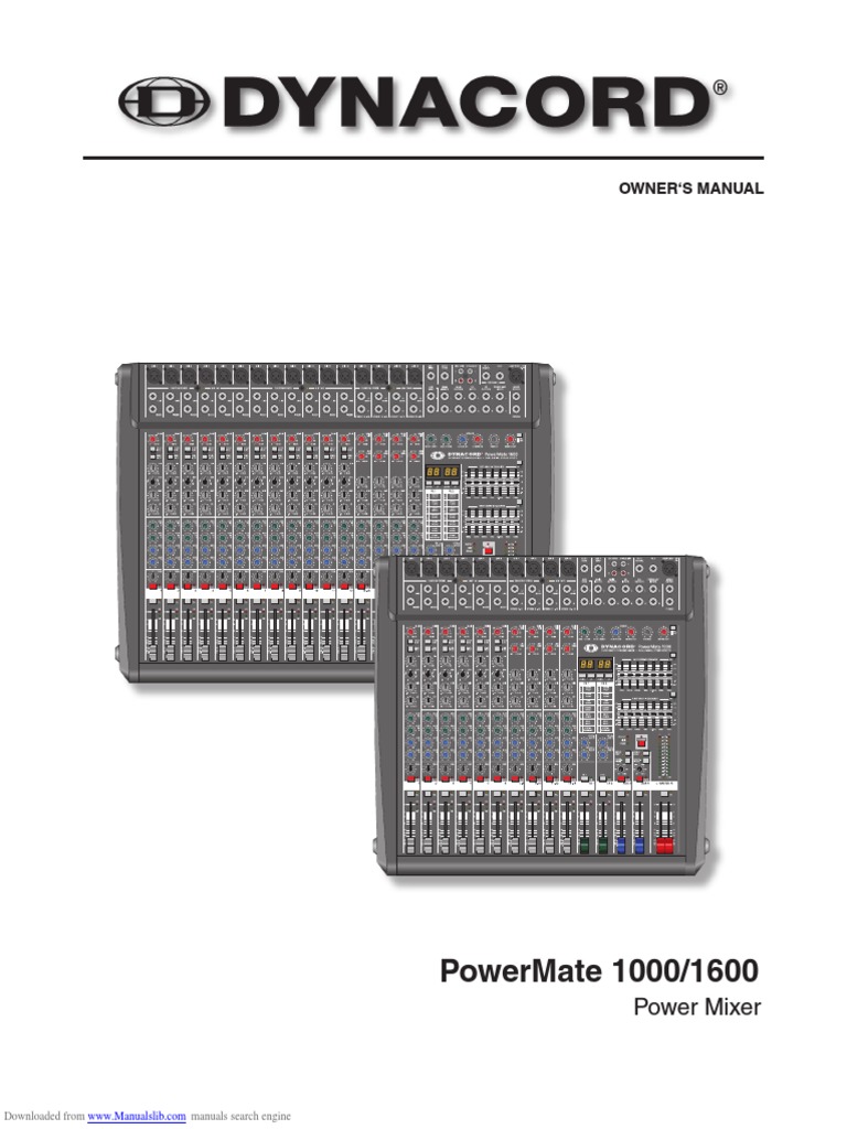 Power Mixer Powermate 1600 | PDF | Equalization (Audio) | Microphone
