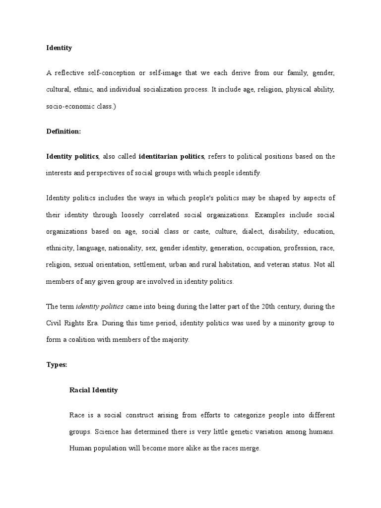 Identity Politics | PDF | Politics