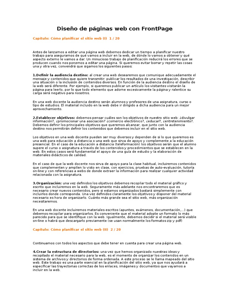 Diseño de Páginas Web Con FrontPage | PDF | Hipervínculo | HTML