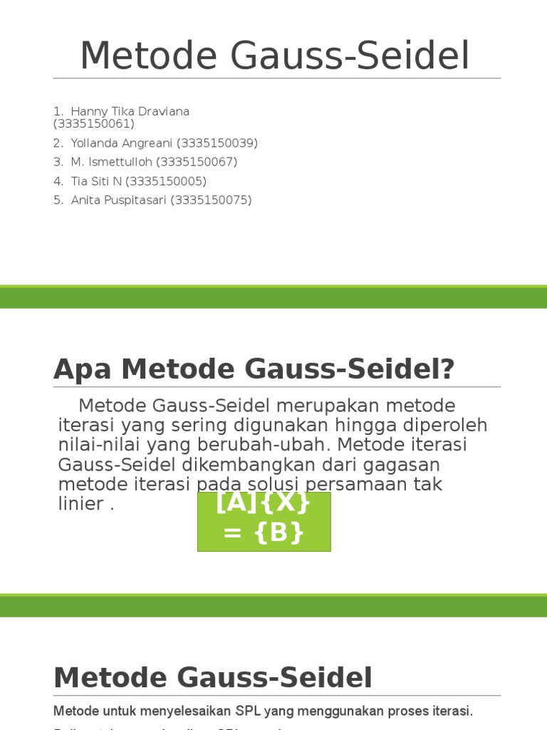 Metode Gaus-Seidel | PDF