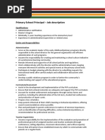 School Principal Job Description | PDF | Teachers | Leadership