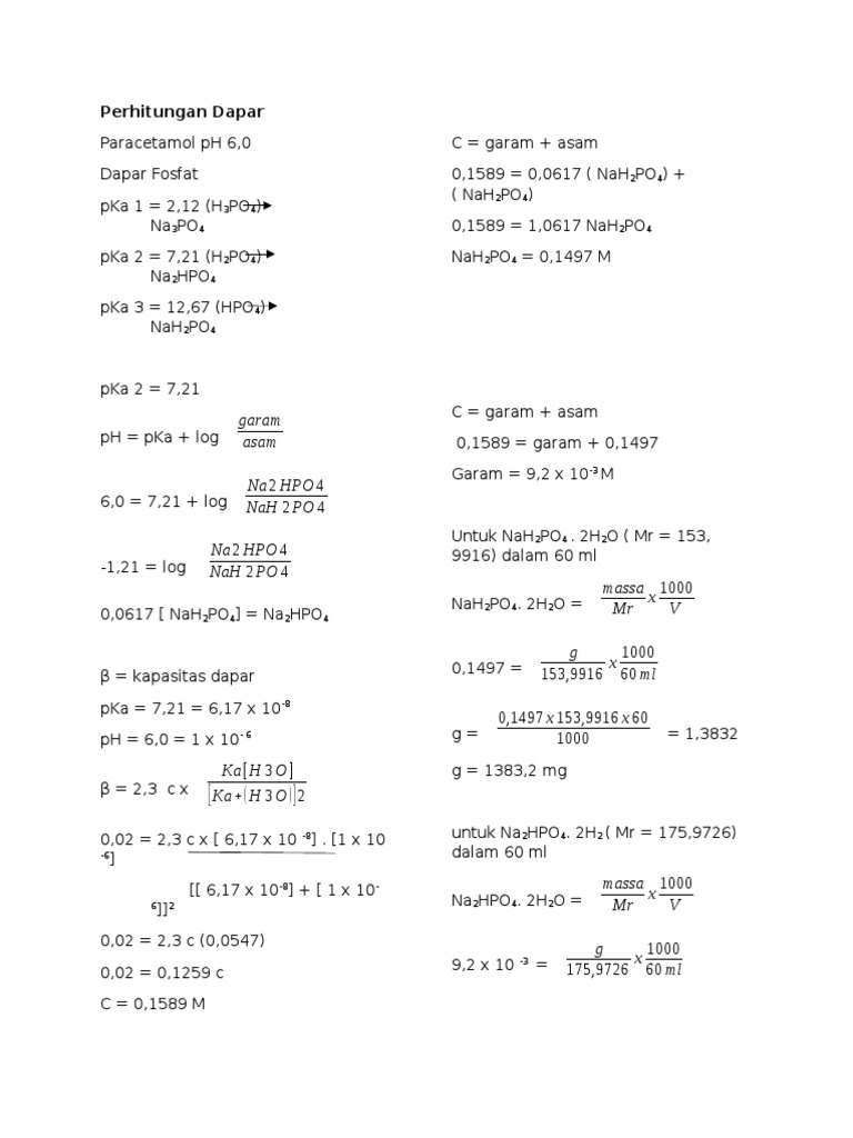 Perhitungan Dapar | PDF