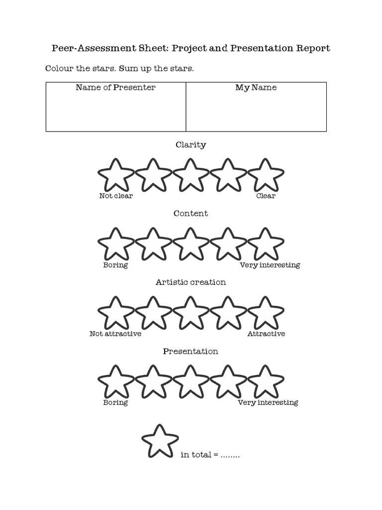 2peer Assessment Sheet | PDF