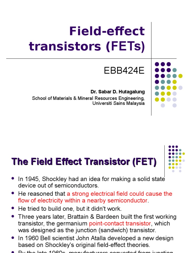 Chapter 2-Field-Effect Transistor (FET) | PDF | Field Effect Transistor ...