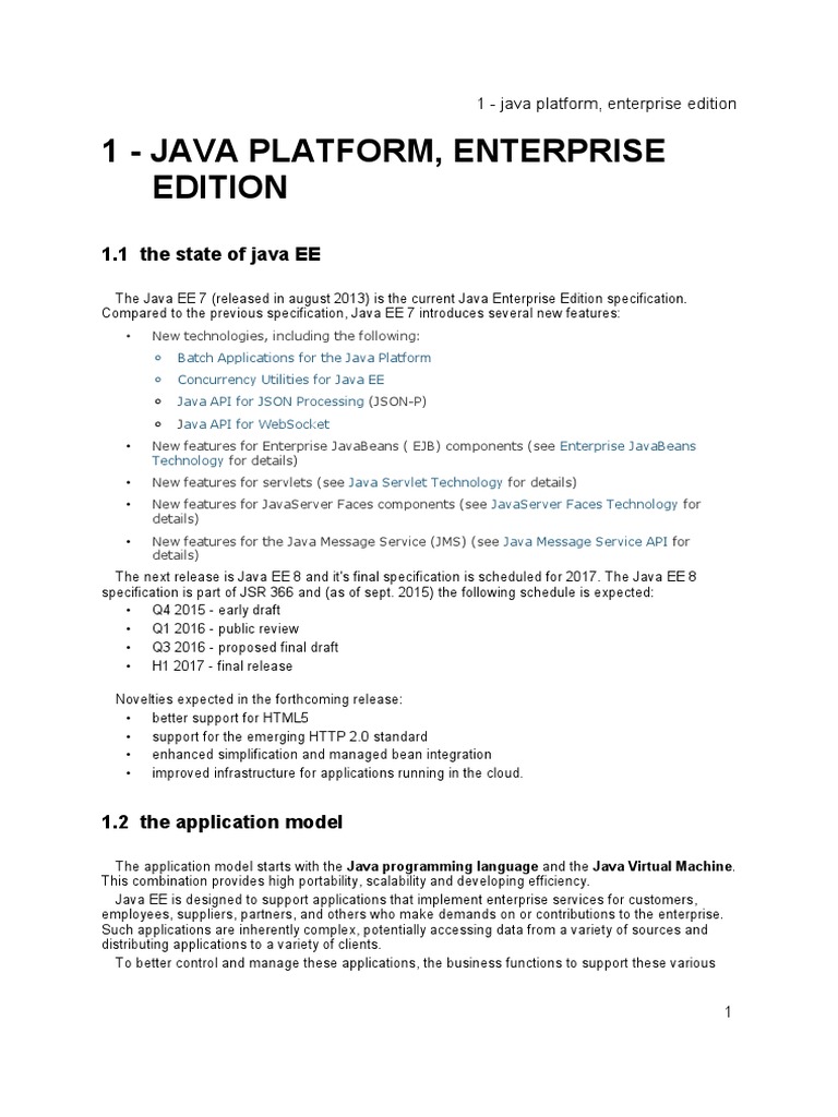 Java EE 7 Overview and Features | PDF | Hypertext Transfer Protocol | Enterprise Java Beans