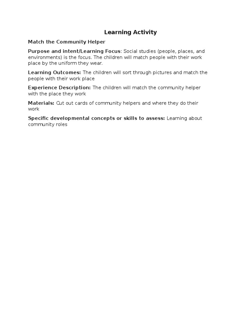 Learning Activity | PDF