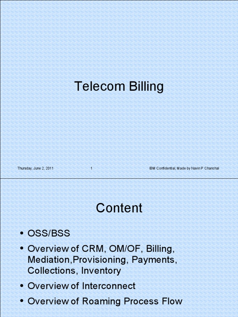 Telecom Billing Overview and Processes | PDF | Roaming | Invoice