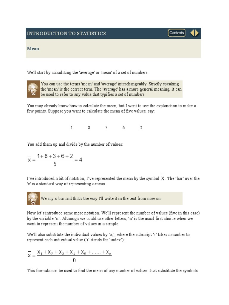 Introduction To Statistics | PDF | Mean | Median