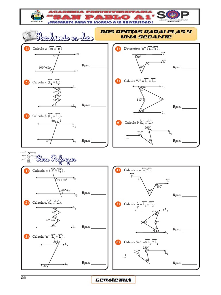 Calcular x en rectas paralelas | PDF