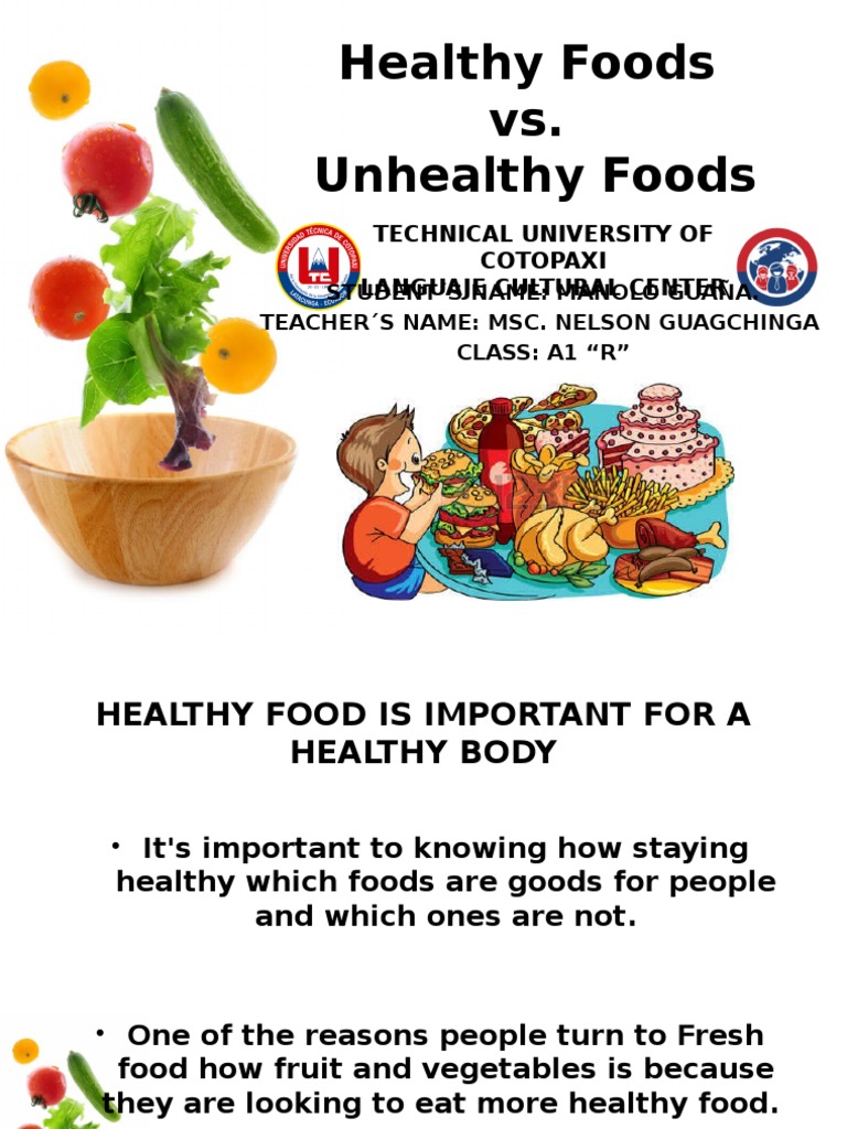 Healthy Foods vs. Unhealty Foods | PDF