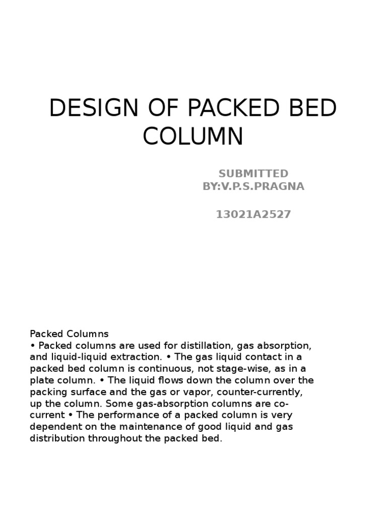 Packed Bed Column Design Guide | PDF | Technology & Engineering