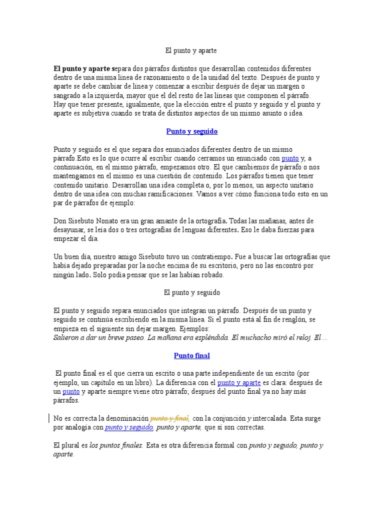 El Punto y Aparte | PDF | Coma | Puntuación