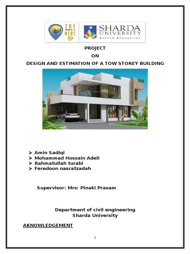 Project Report On Design and Construction of A Two Story Building | PDF ...
