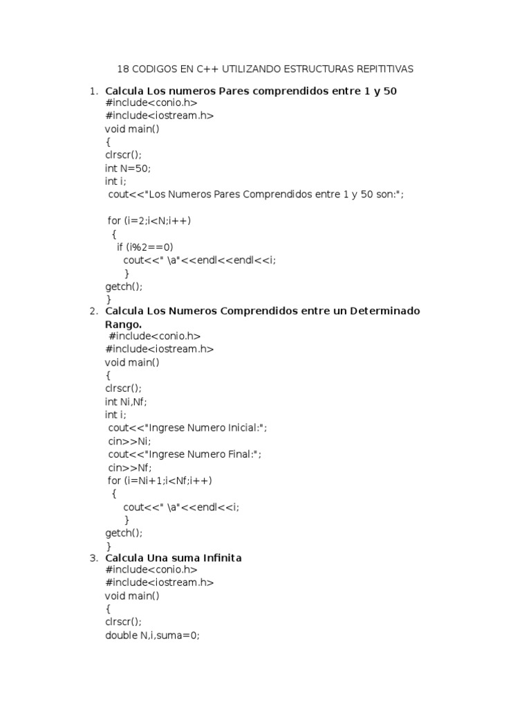 Codigos en C | PDF | Números | Matemática Elemental