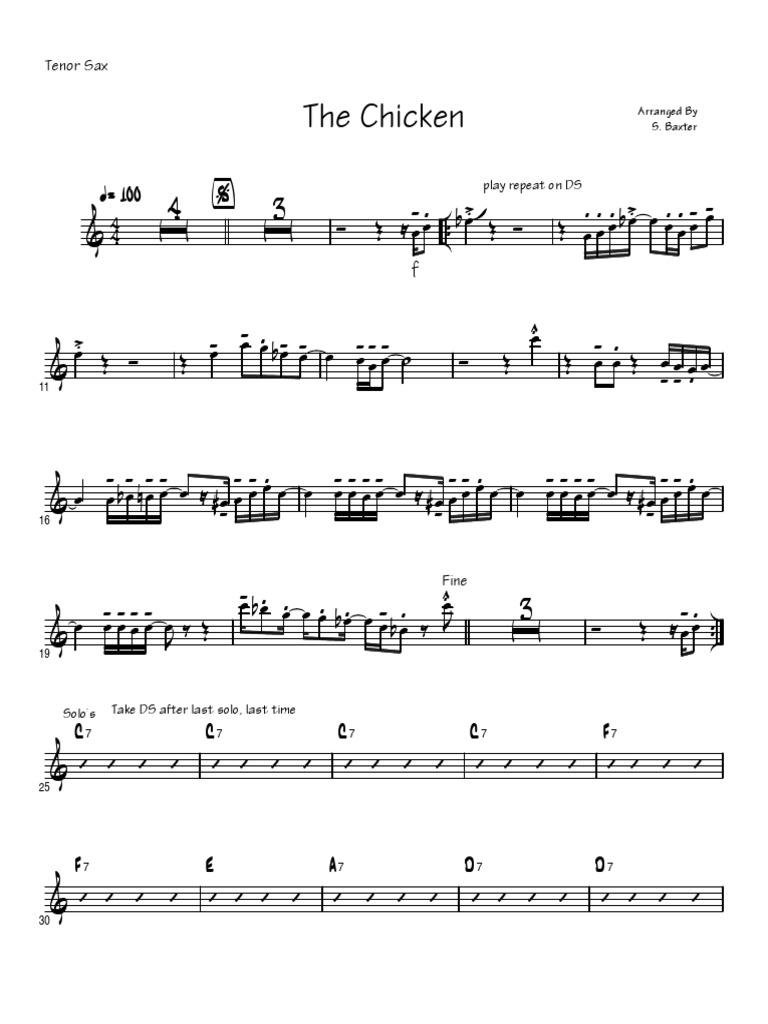 The Chicken - Tenor Sax | PDF