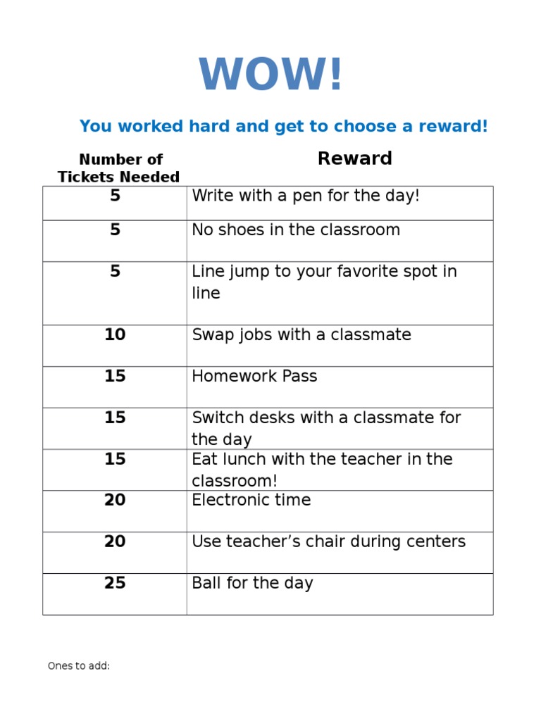 Wow Student Rewards | PDF