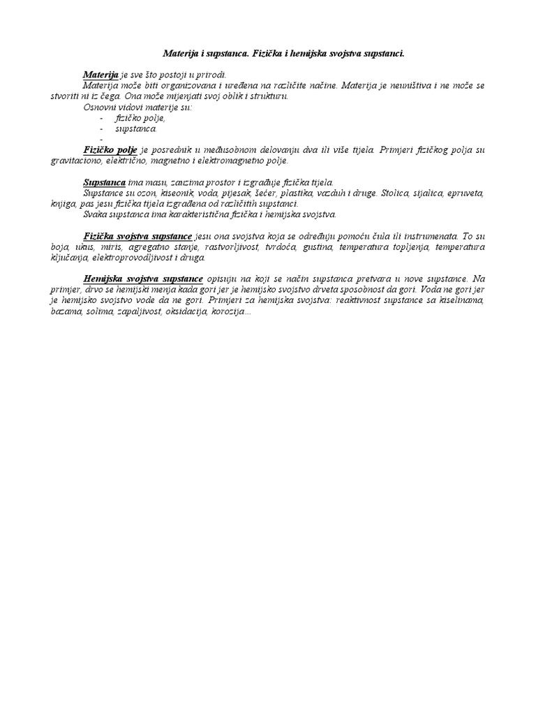 Materija I Supstanca | PDF