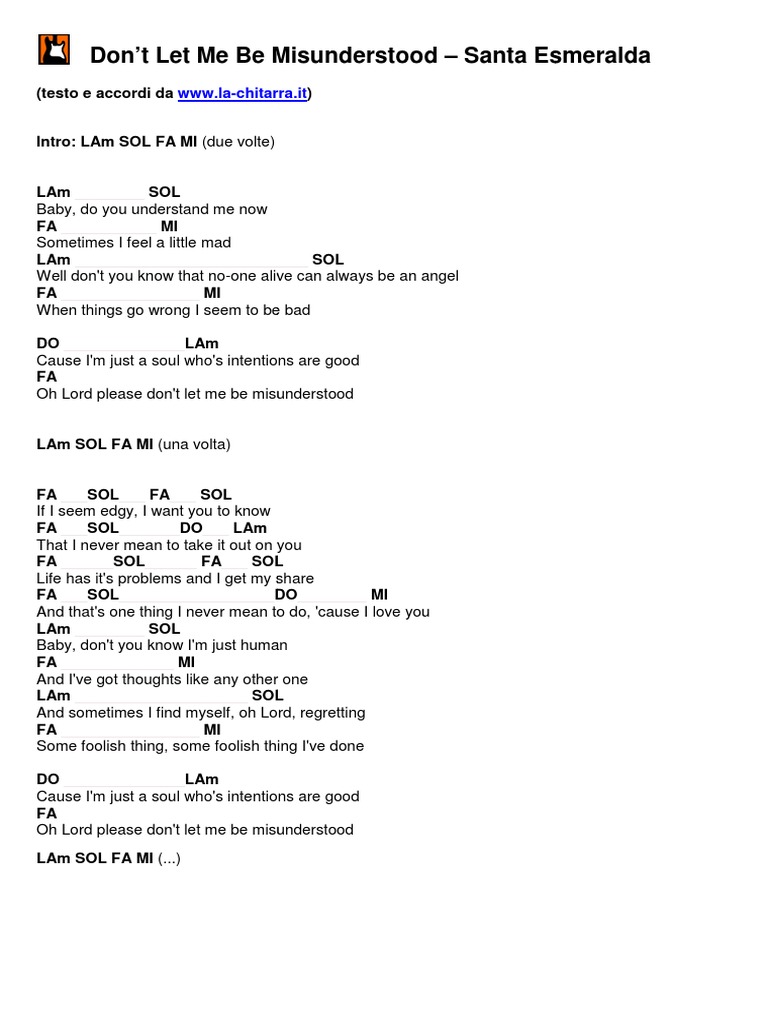 Santa Esmeralda Dont Let Me Be Misunderstood | PDF