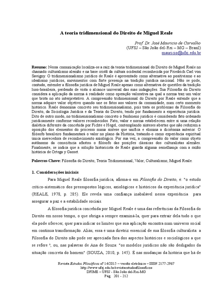 Teoria Tridimensional Do Direito - Miguel Reale | PDF | Dialética ...