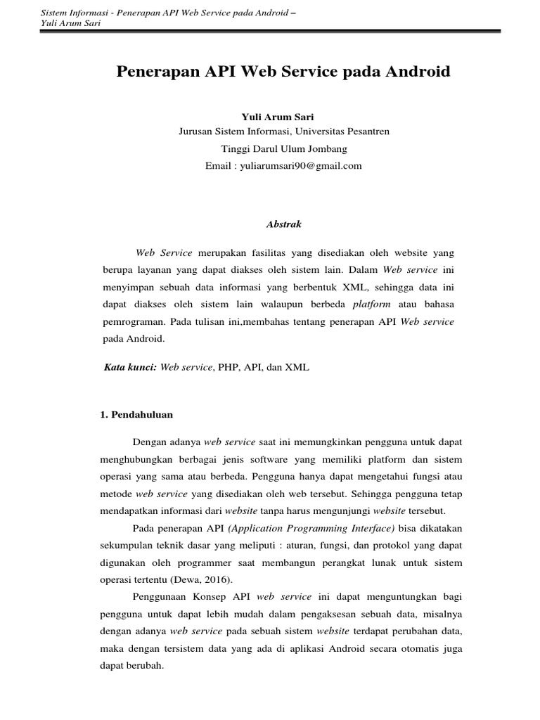 Penerapan API Web Service Pada Android | PDF | Komputer | Teknologi ...