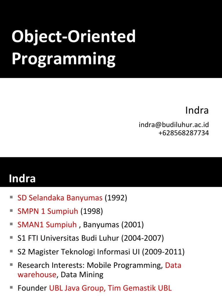 Panduan Pemrograman Berorientasi Objek Java | PDF