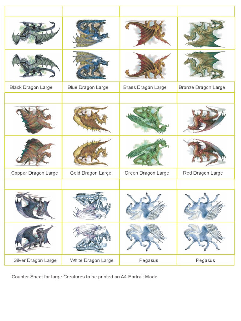 (Paper Models) - Gurps - Cardboard Heroes - Fantasy Dragons | PDF