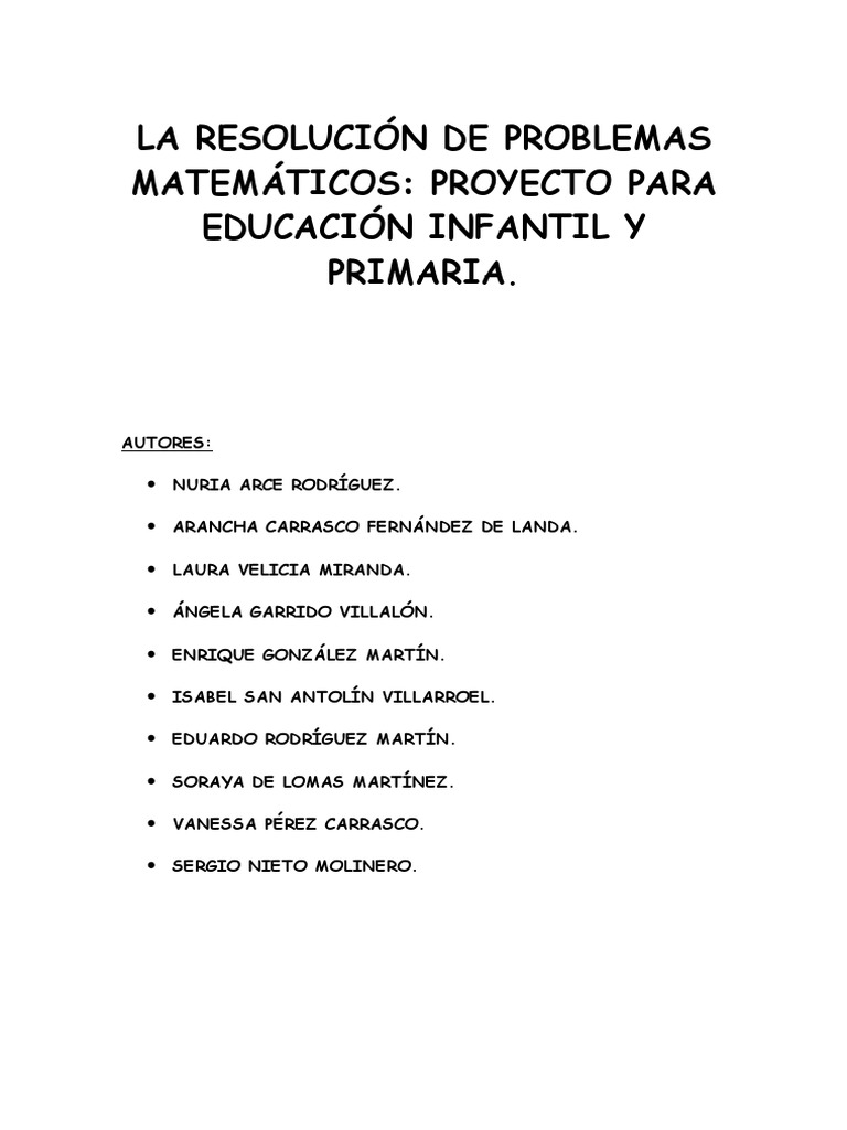 La Resolución de Problemas Matemáticos | PDF | División (Matemáticas ...