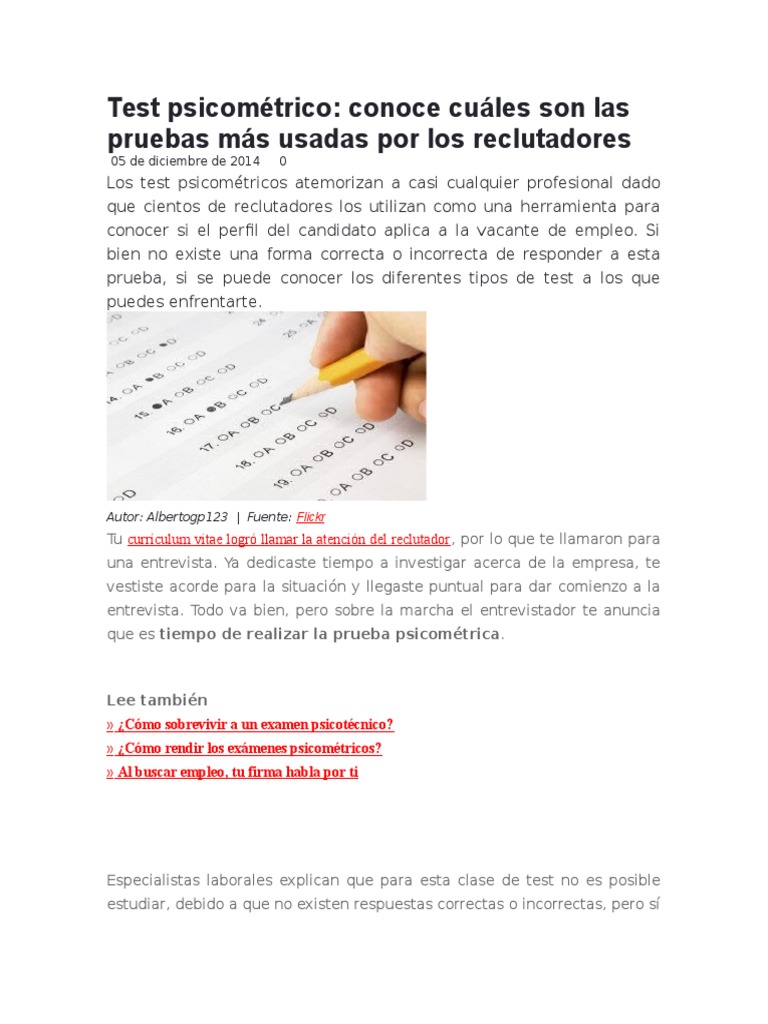 Test Psicométrico | PDF