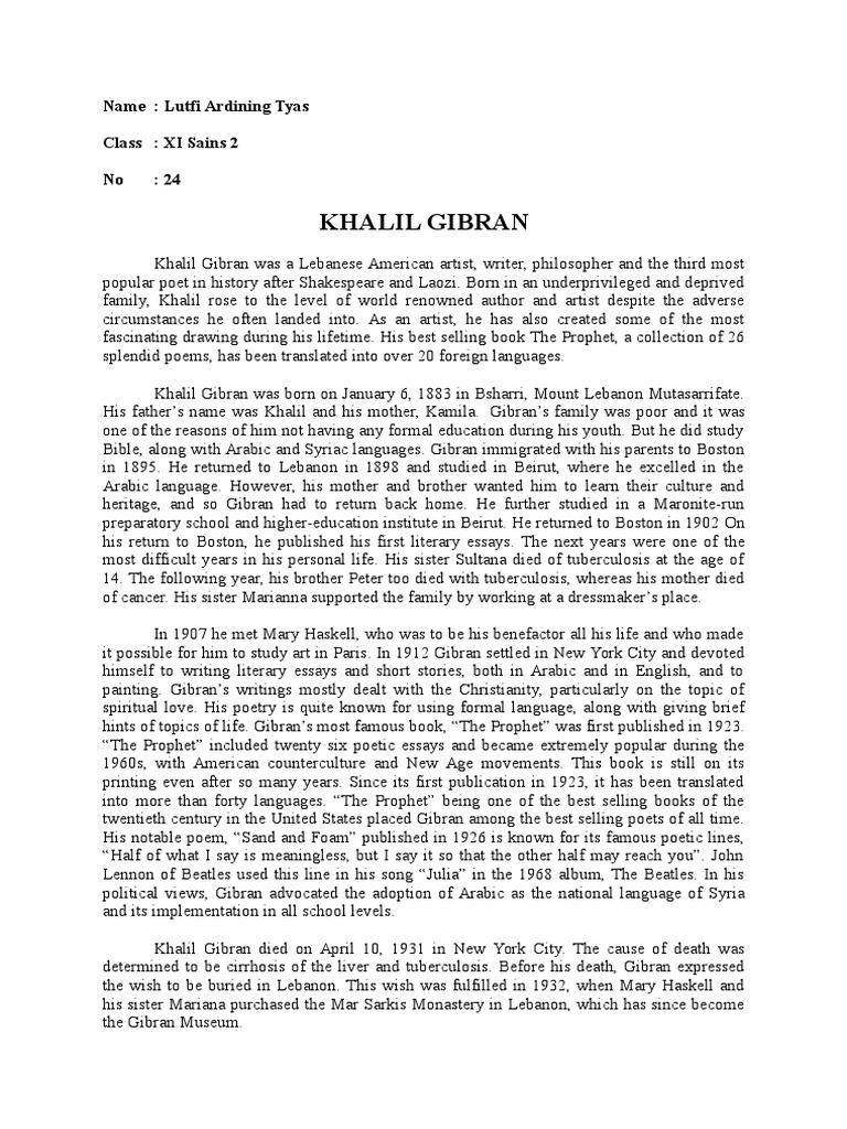 Khalil Gibran | PDF | Kahlil Gibran | Poetry