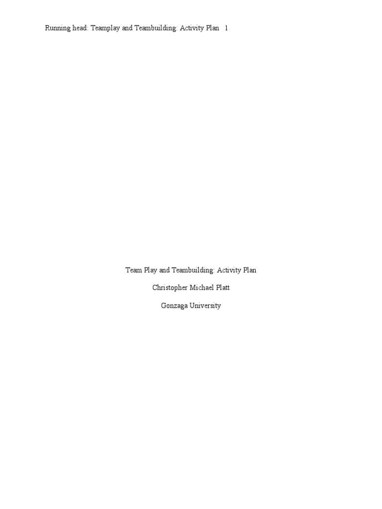 Teambuilding Activity Plan Overview | PDF | Team Building | Leadership