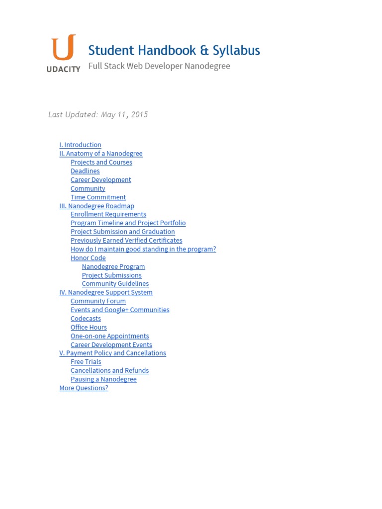 Full Stack Web Developer Nanodegree Program Student Handbook PDF | PDF | Google+ | Internet Forum