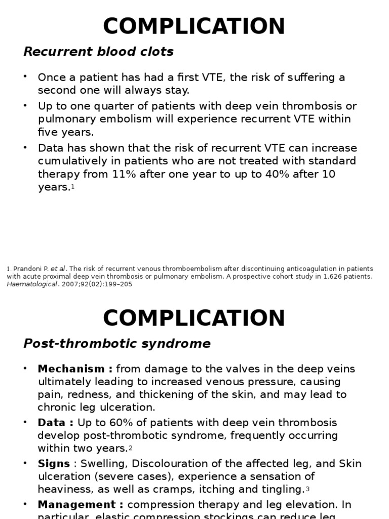 Complication of DVT - SP Kardio | PDF | Thrombosis | Vein