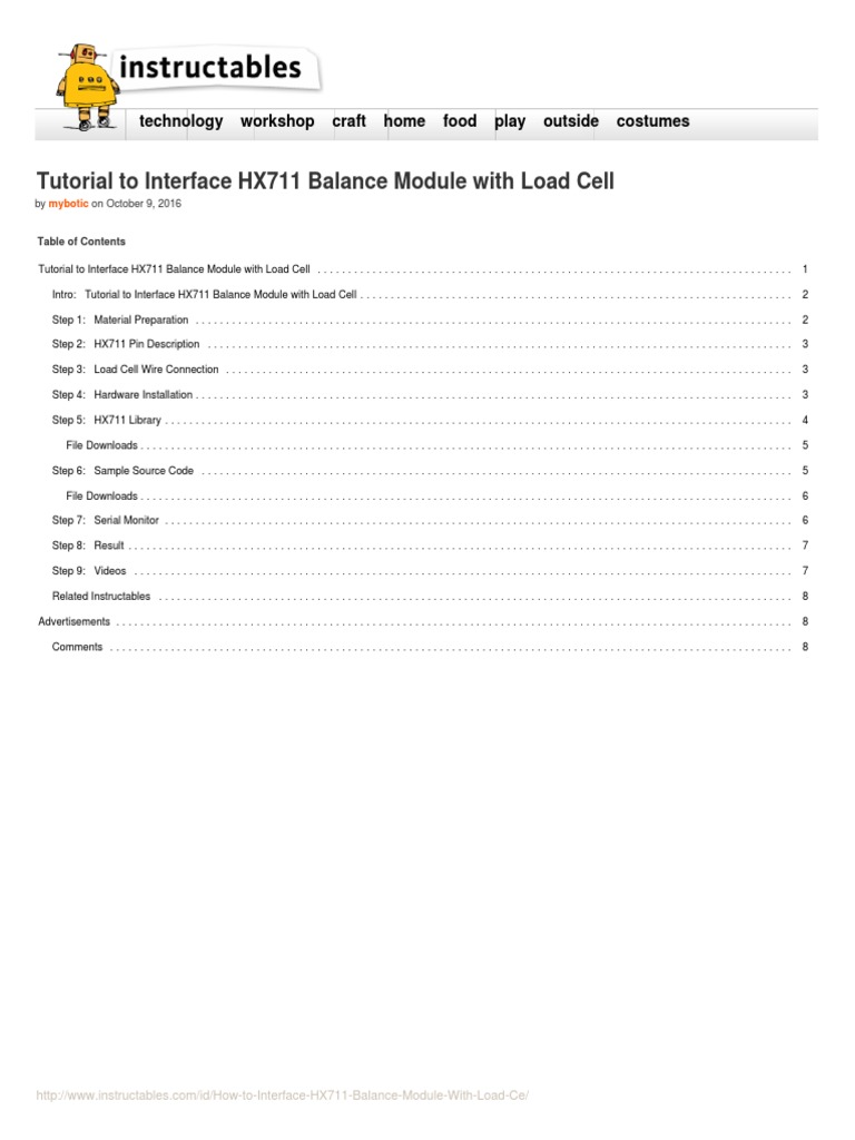 How To Interface HX711 Balance Module With Load Ce | PDF | Analog To Digital Converter | Arduino