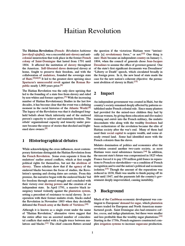 Haitian Revolution | PDF | Haiti | Slavery