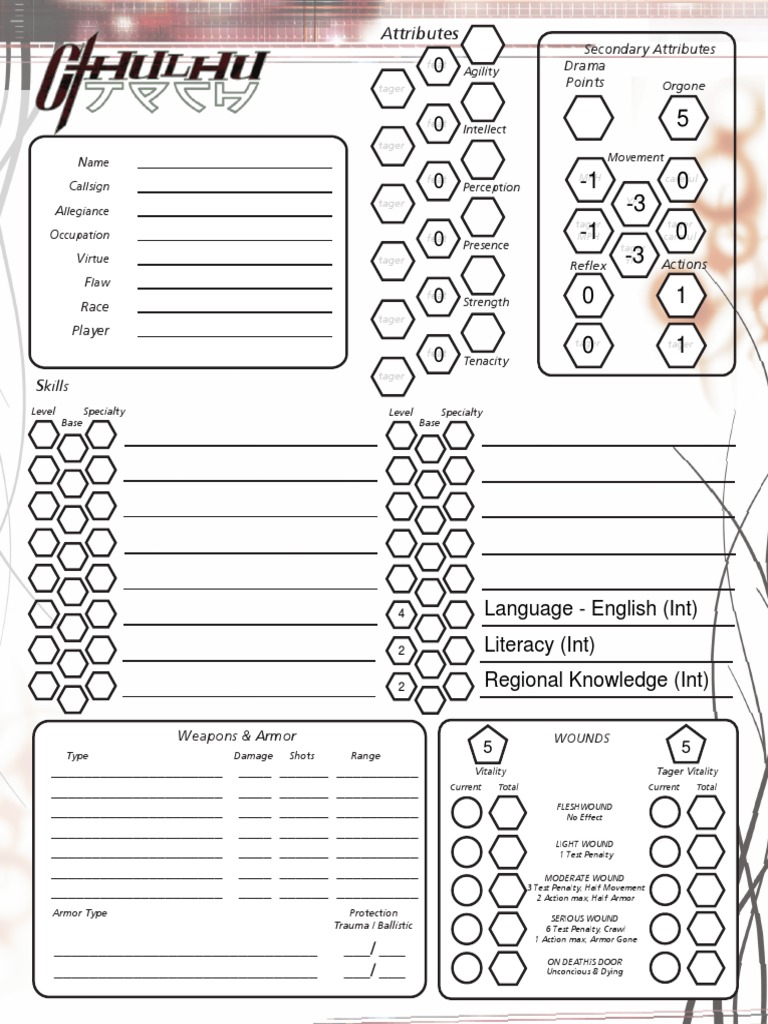 Cthulhutech - Character Sheet 02 PDF | PDF